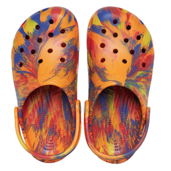 Crocs Kids' Classic Clog - Marbled Orange Zing – Little Treads