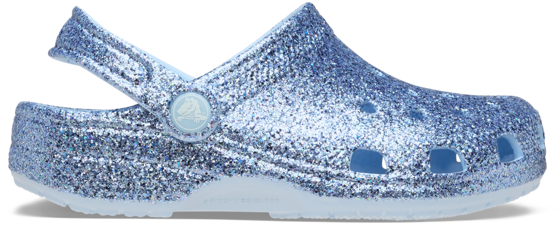 Crocs Kids' Classic Glitter Clog - Blue Frost – Little Treads
